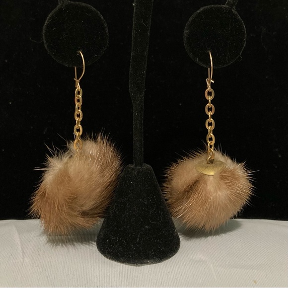 Vintage | Jewelry | Vintage Mink Dangle Ball Earrings 25 | Poshmark
